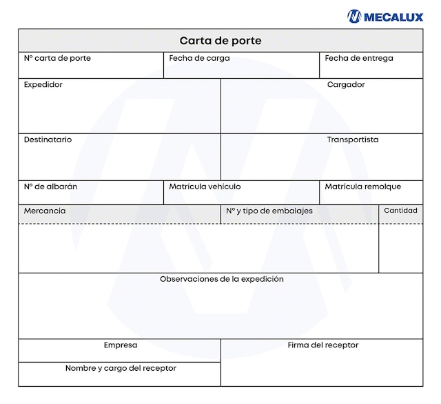 Carta de porte: qué es y ejemplo - Mecalux.es